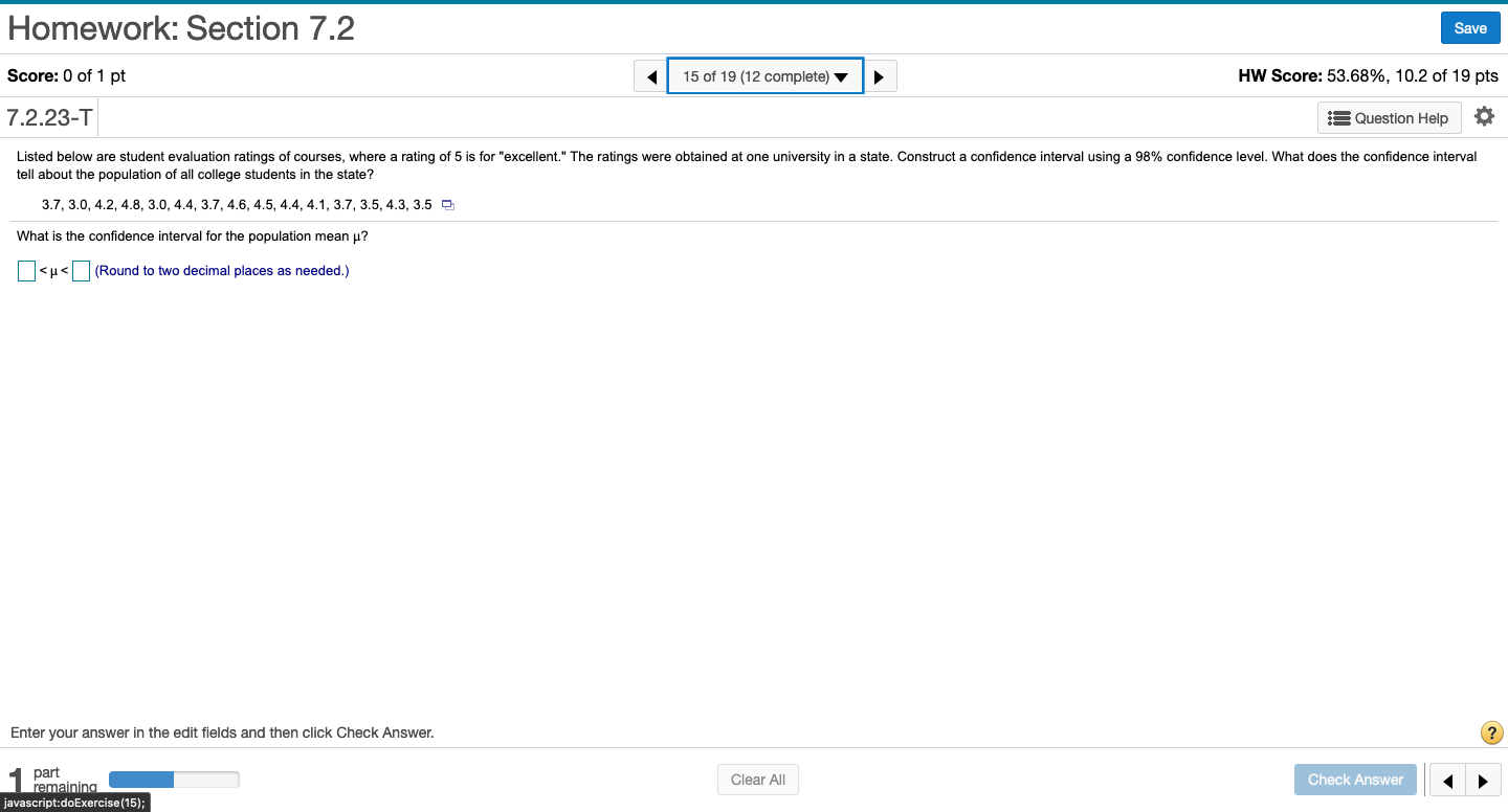 Solved Homework Section 7 2 Save Score 0 Of 1 Pt 15 Of 19