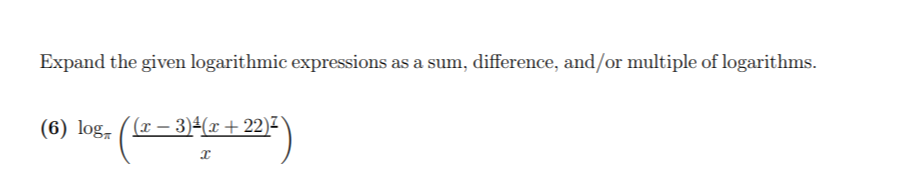 Solved Expand the given logarithmic expressions as a sum, | Chegg.com