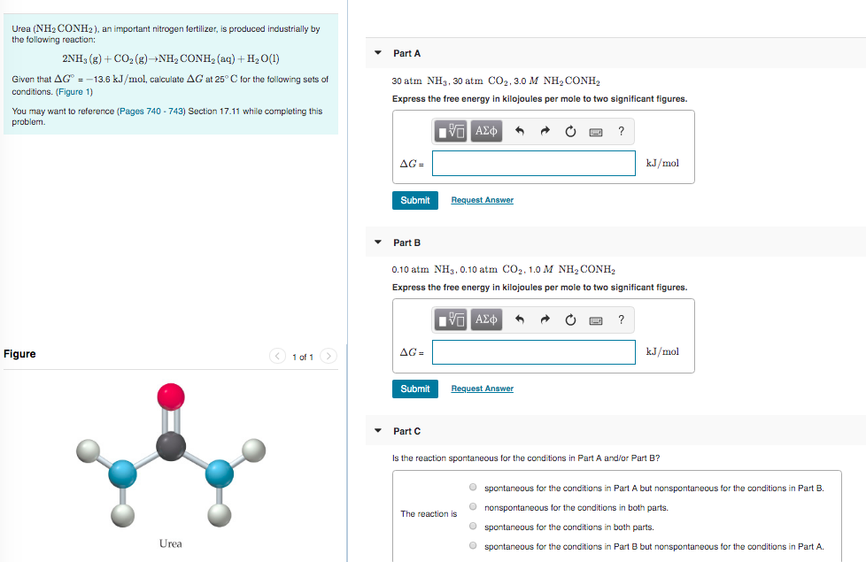 Part A Urea (NH2 CONH2), an important nitrogen | Chegg.com