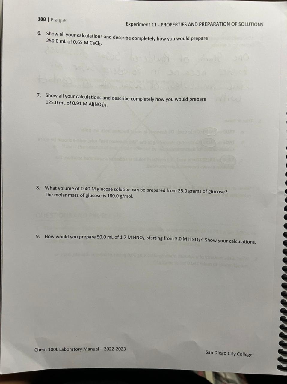 Solved 188∣ P a ge Experiment 11 - PROPERTIES AND | Chegg.com