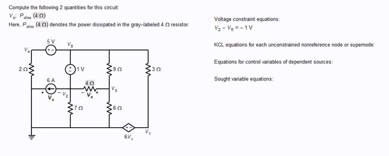 Solved Enter The Voltage Constraint Equations Kcl