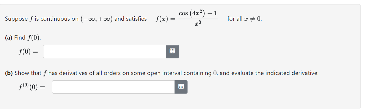 Solved Suppose f is continuous on (−∞,+∞) and satisfies | Chegg.com