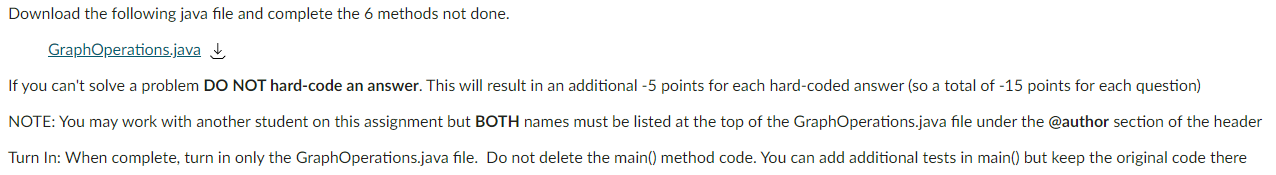 GraphOperations.java import java.util.Arrays; import | Chegg.com