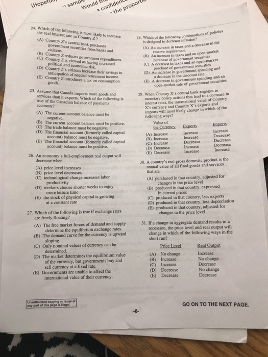 Solved Directions: Each of the questions or incomplete | Chegg.com