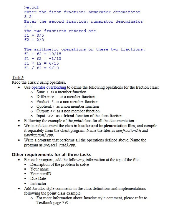 Solved Problem Description: Declare and define a class for a | Chegg.com