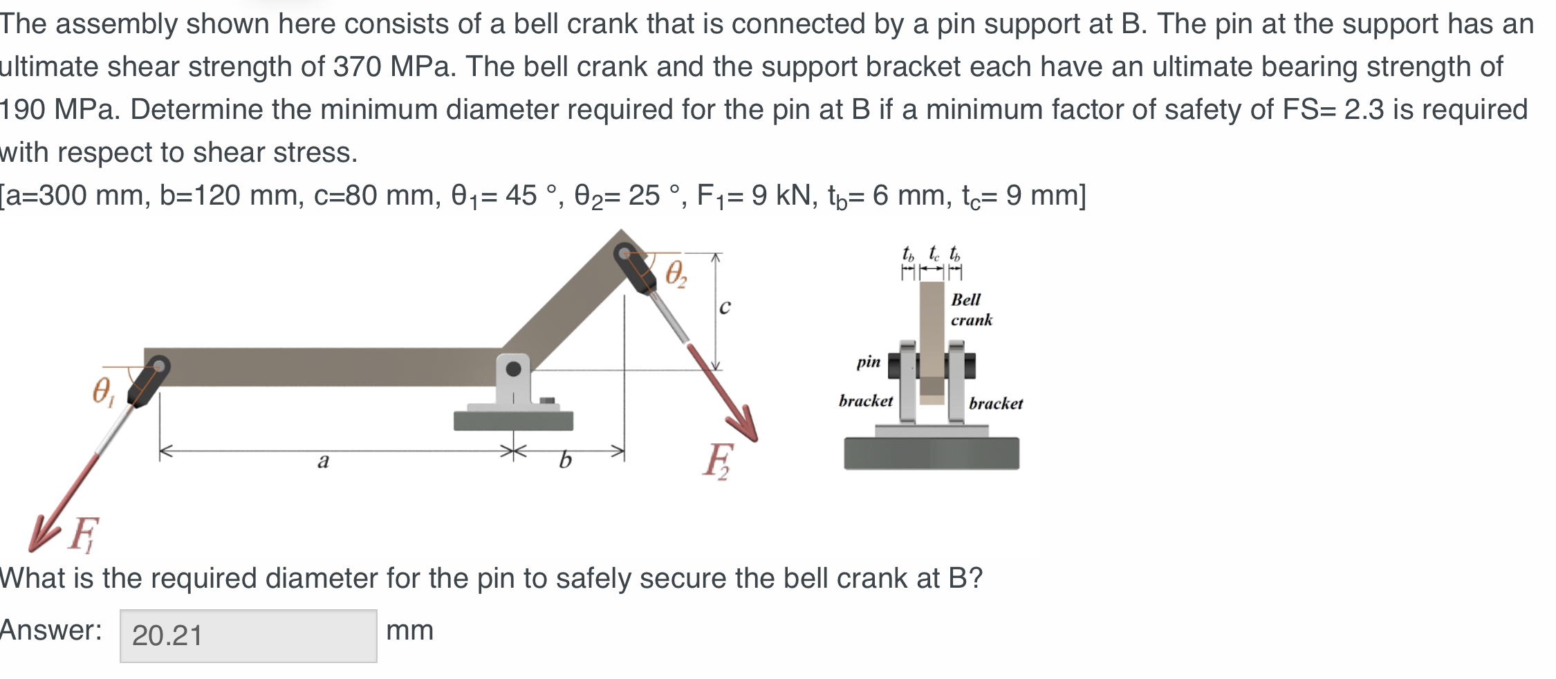 Solved The assembly shown here consists of a bell crank that | Chegg.com