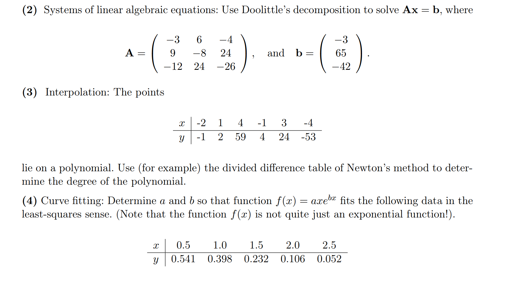 Solved 2 Systems Of Linear Algebraic Equations Use