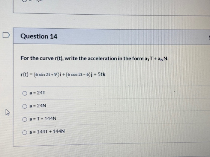 Solved Question 13 Find The Curvature Of The Curve R T