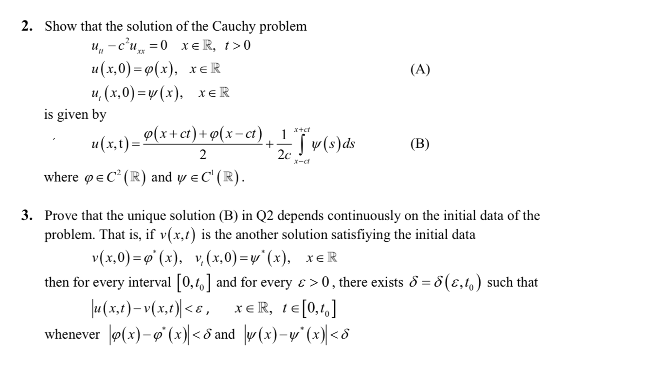 Solved 2. Show that the solution of the Cauchy problem | Chegg.com