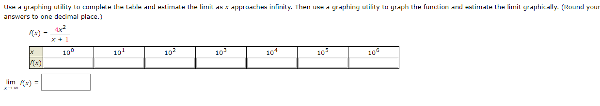 Solved Use a graphing utility to complete the table and | Chegg.com