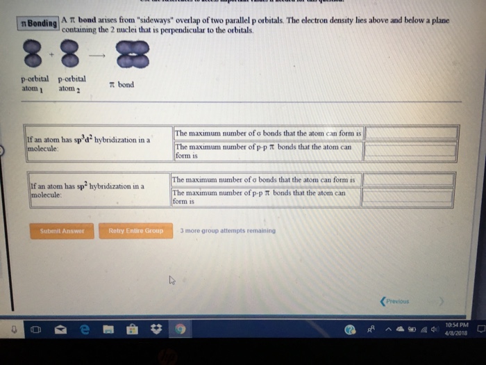 Solved nBonding A Tt bond arises from "sideways" overlap of | Chegg.com