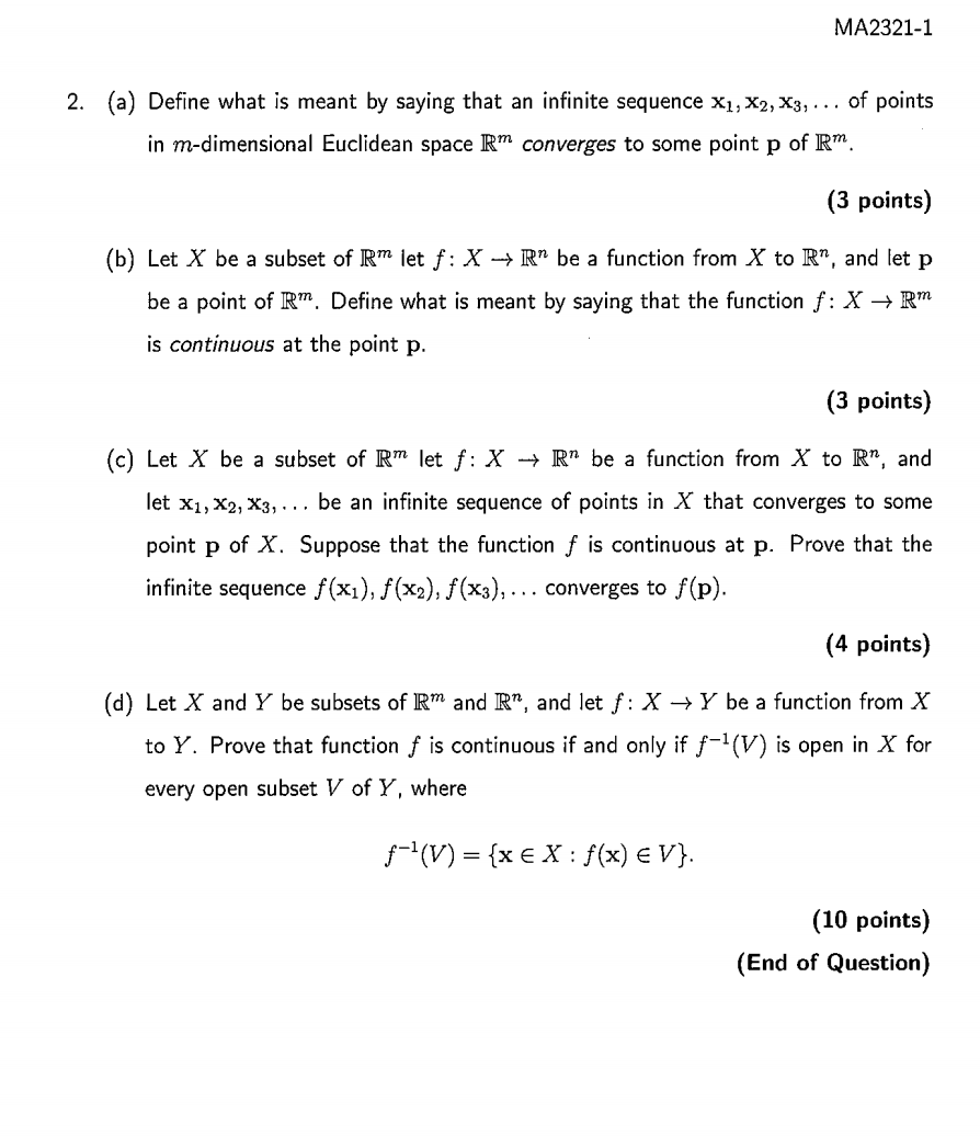 Solved Analysis on Several Real Variables Can you please | Chegg.com