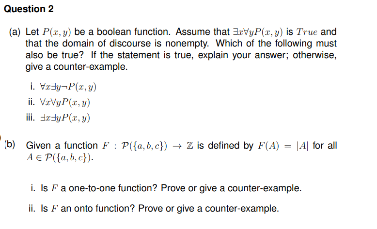 Solved (a) Let P(x,y) be a boolean function. Assume that | Chegg.com