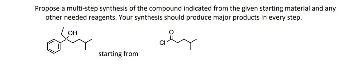 Solved Propose a multi-step synthesis of the compound | Chegg.com