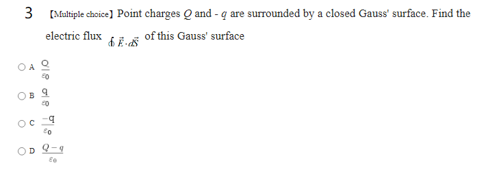 Solved 3 [Multiple choice】 Point charges Q and - q are | Chegg.com