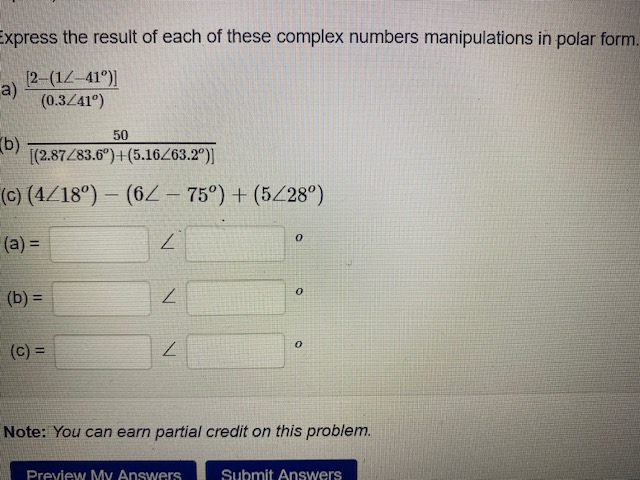 Solved Express the result of each of these complex numbers | Chegg.com