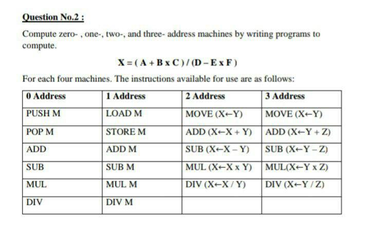 Solved Question No.2: Compute zero-, one-, two-, and | Chegg.com