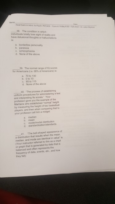 Solved Ostbe Fnsl Esam in Intra, to Pych P51303 Form&Friday | Chegg.com