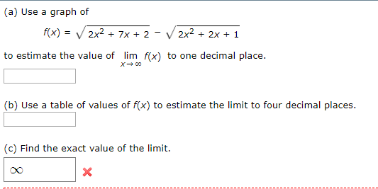 Solved (a) Use a graph of f(x)2x2 + 7x + 2 -2x2 + 2x 1 to | Chegg.com
