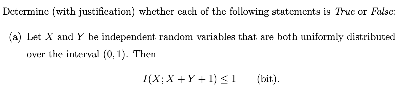 Determine (with justification) whether each of the | Chegg.com