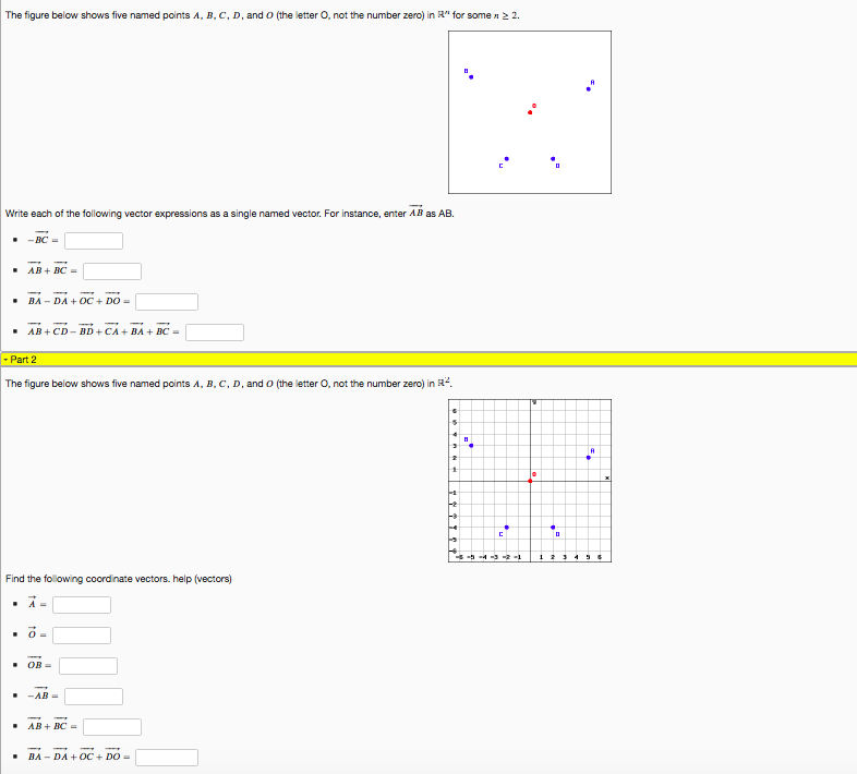 Solved The figure below shows five named points A. B, C, D, | Chegg.com