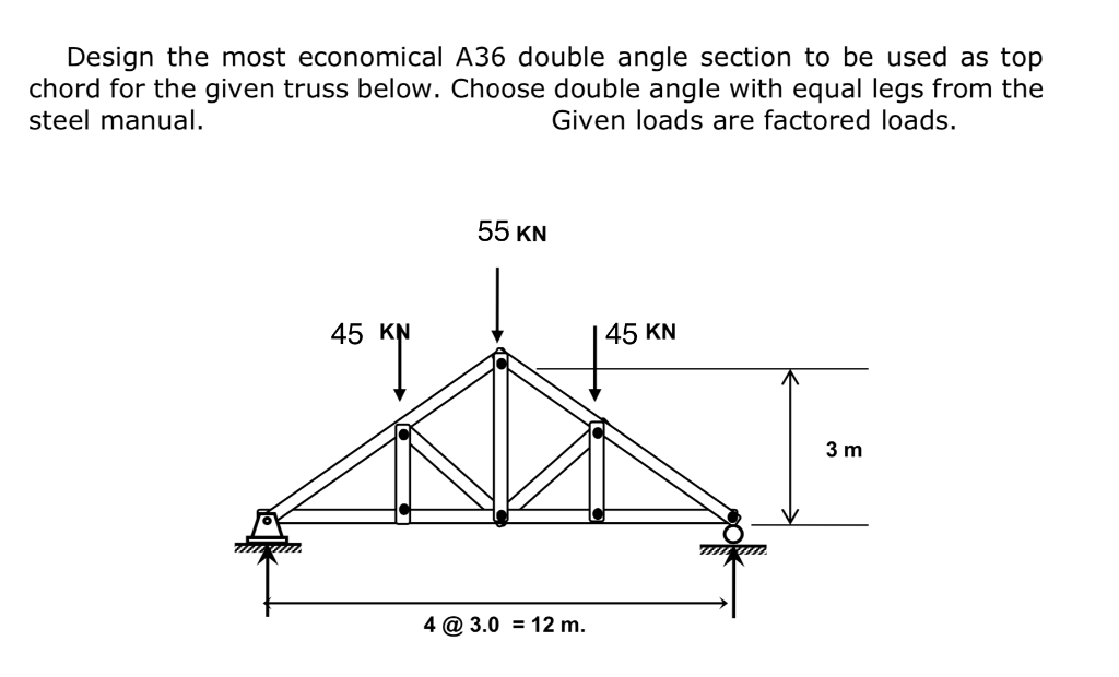 Solved Design the most economical A36 double angle section | Chegg.com