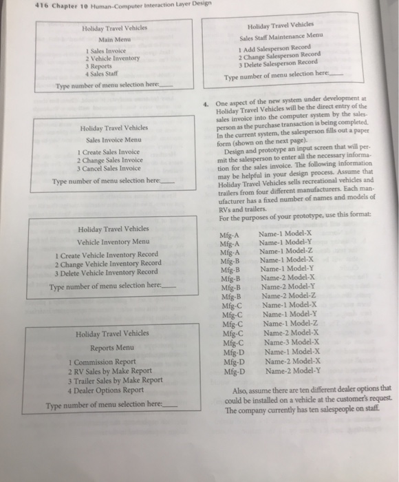 Solved evaluation technique for their project. 3. The menu | Chegg.com