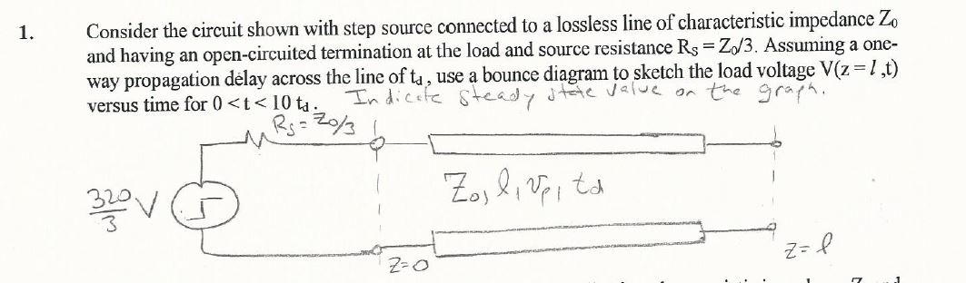 Solved 1. Consider the circuit shown with step source | Chegg.com