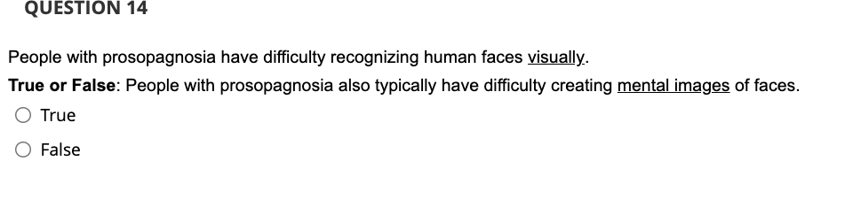 Solved People with prosopagnosia have difficulty recognizing | Chegg.com