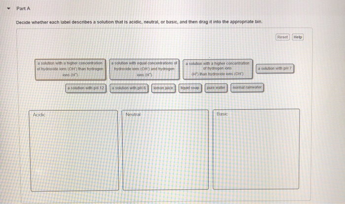Solved Part A Decide whether each label describes a solution | Chegg.com