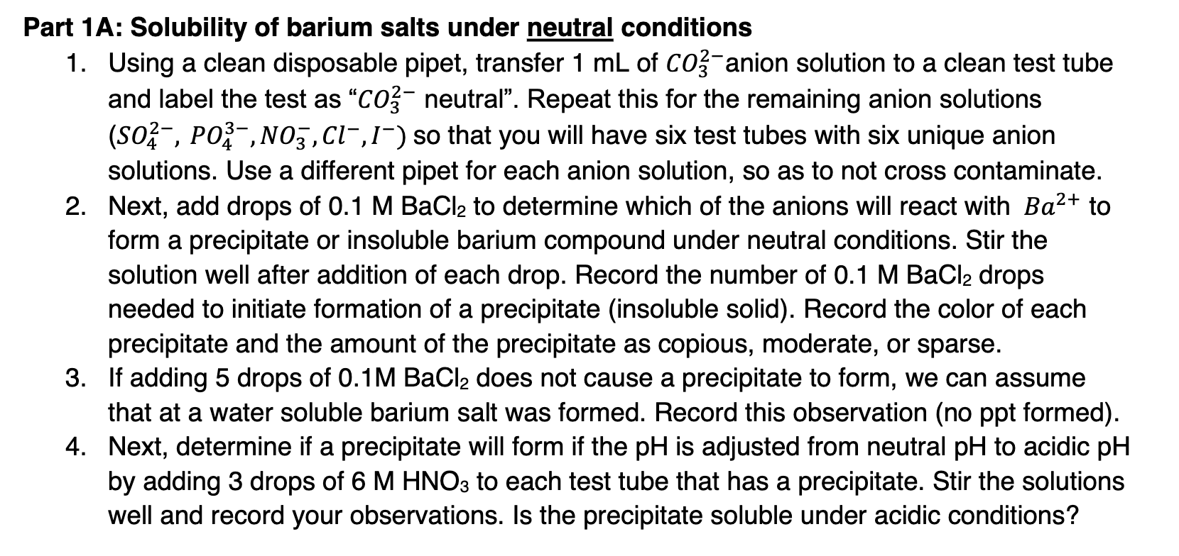 Solved 1. Write the chemical formulas for all the barium | Chegg.com