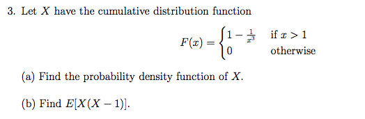 Solved 3. Let X have the cumulative distribution function 2 | Chegg.com