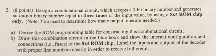Solved 2 8 Points Design A Combinational Circuit Which 8028