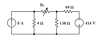 Solved Given: The circuit shown above has a variable load | Chegg.com