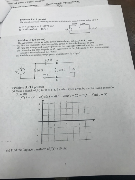 Solved Phasor domain representation domain representation | Chegg.com