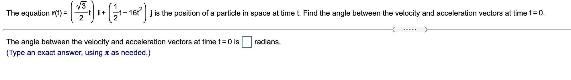 Solved The equation r(t) = (113+(21-164 - 16t?j is the | Chegg.com