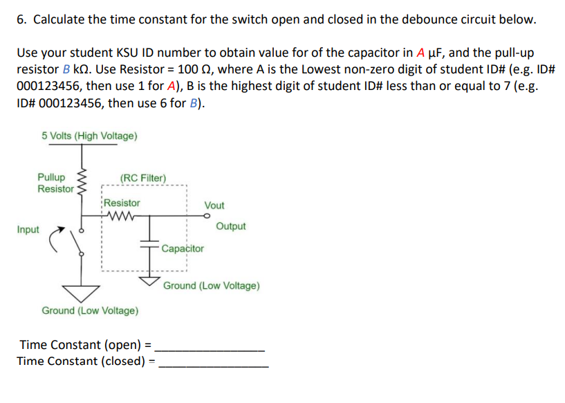 Solved 6. Calculate the time constant for the switch open | Chegg.com