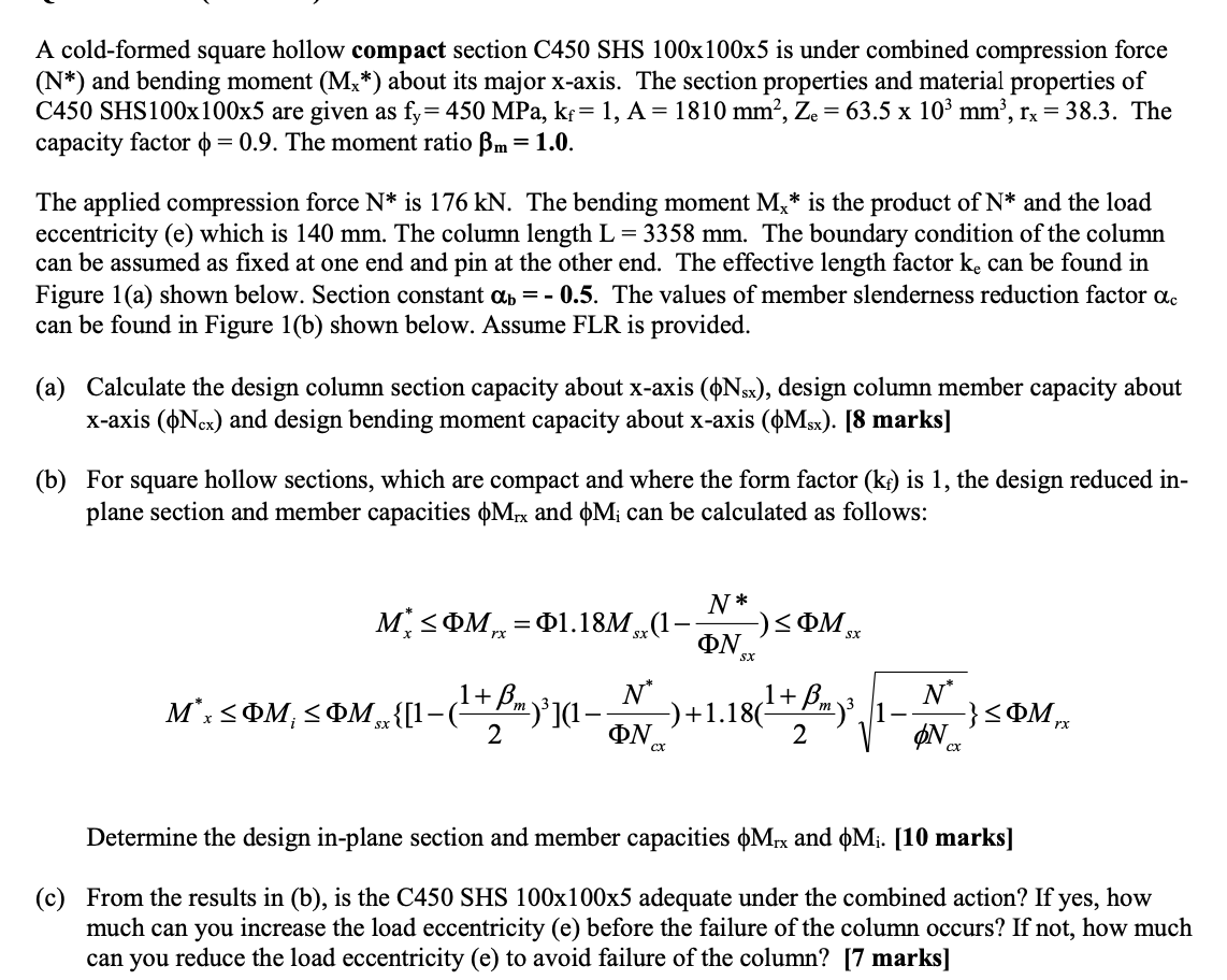 A cold-formed square hollow compact section C450 SHS | Chegg.com