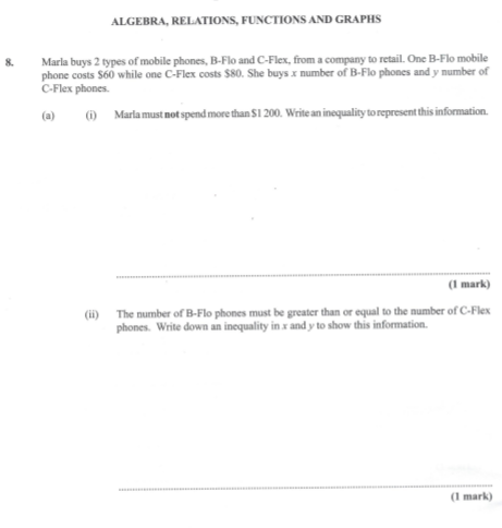 Solved ALGEBRA, RELATIONS, FUNCTIONS AND GRAPHS 8. Marla | Chegg.com