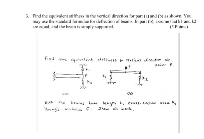 Solved Find the equivalent stiffness in the vertical | Chegg.com
