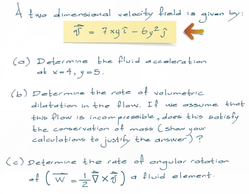 Solved is A two dimensional velocity field 5 = 7 хут - бугу | Chegg.com