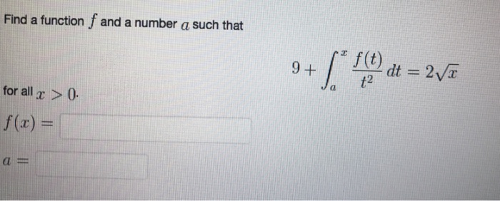Solved Find a function f and a number a such that 9 + | Chegg.com