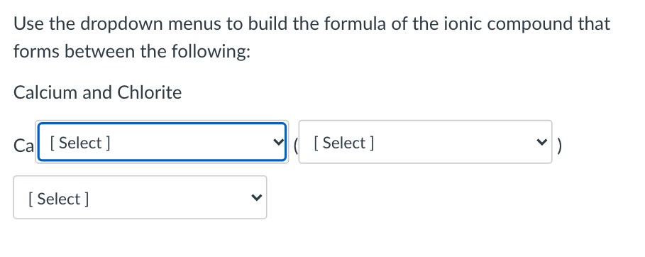 Solved Use the dropdown menus to build the formula of the | Chegg.com