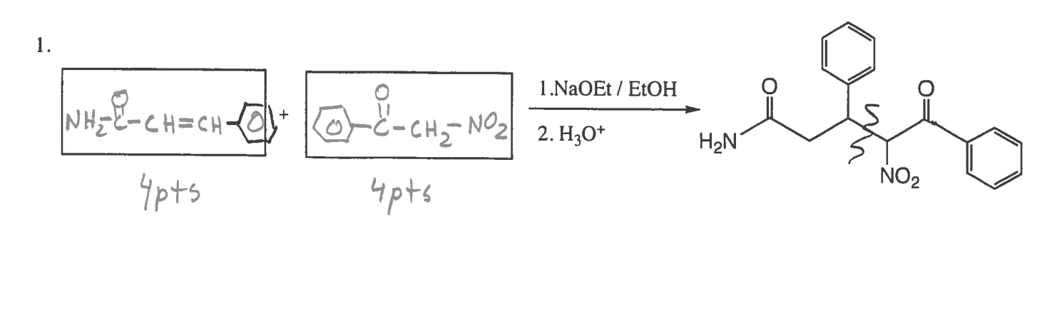 Solved 1.NaOEt / EtOH 2. H30+ HON NU 4pts 4pts | Chegg.com