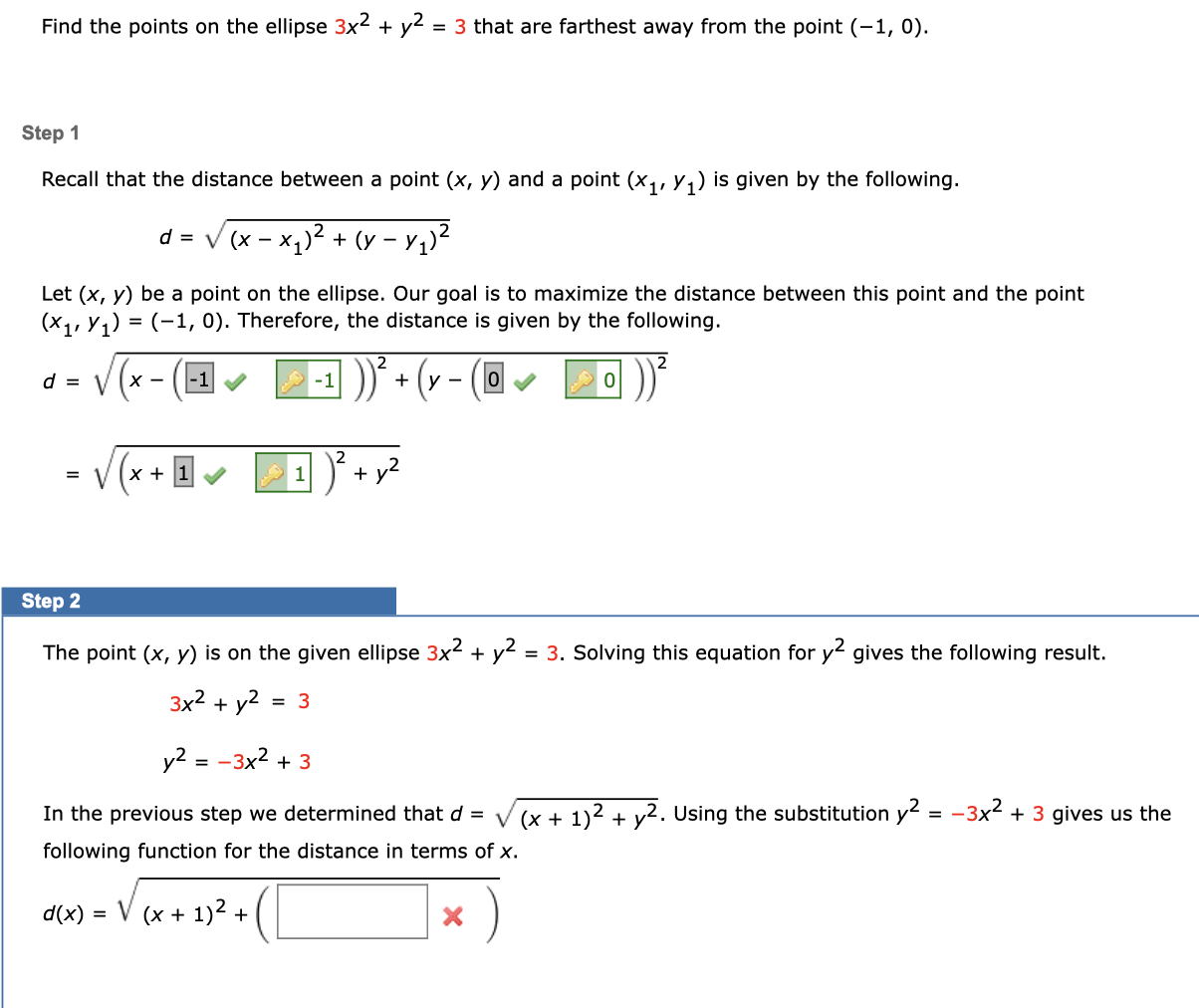 Solved Find the points on the ellipse 3x2+y2=3 that are | Chegg.com