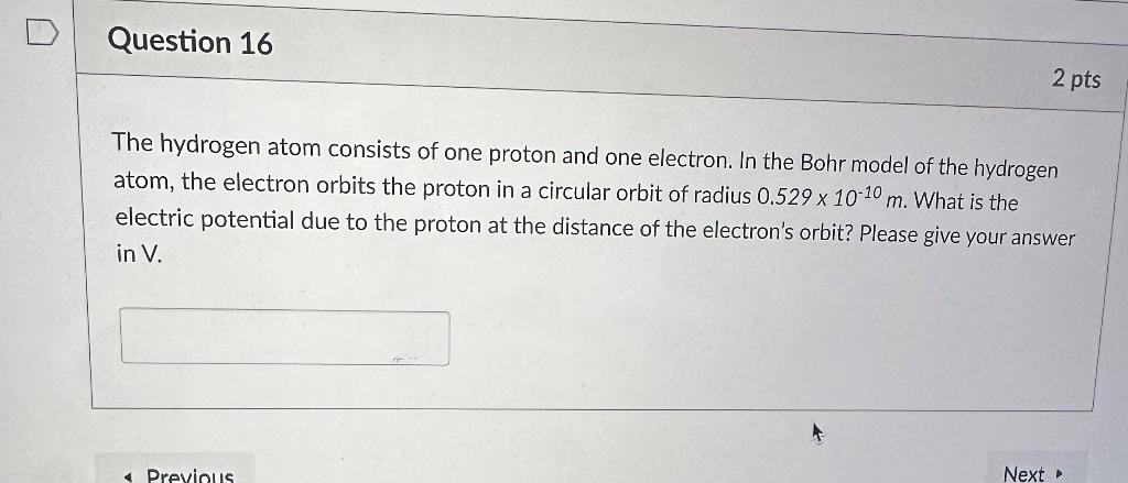 Solved The Hydrogen Atom Consists Of One Proton And One
