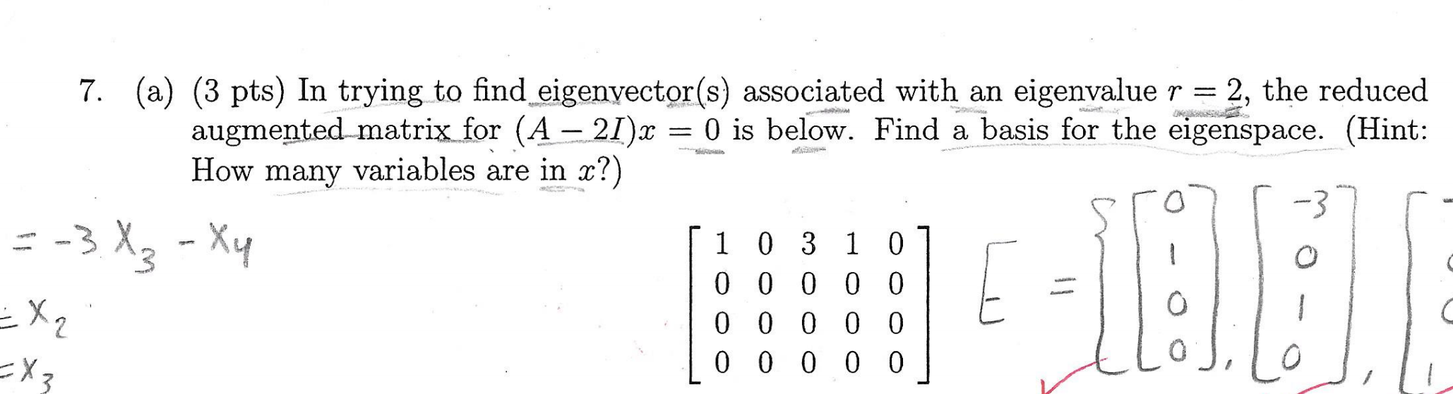 Solved A 3 Pts In Trying To Find Eigenvector S