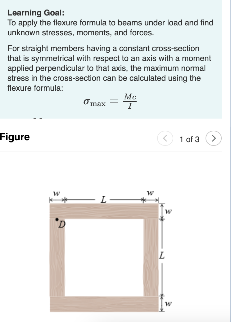 Solved Learning Goal: To apply the flexure formula to beams | Chegg.com