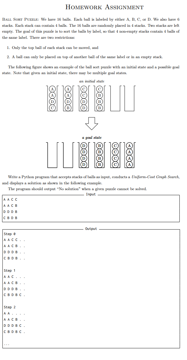 Solved Write a Python program that accepts stacks of balls | Chegg.com