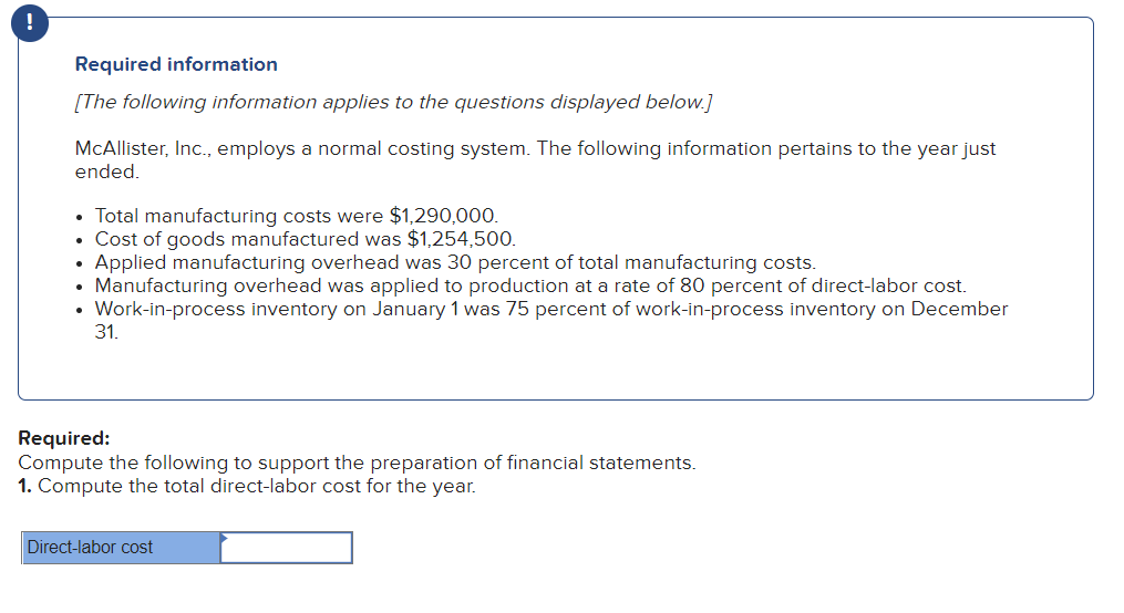 Solved Required information [The following information | Chegg.com